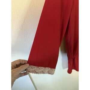 Chico's | Tops | Chicos Womens Tunic Blouse Size Med Red Embellished ...
